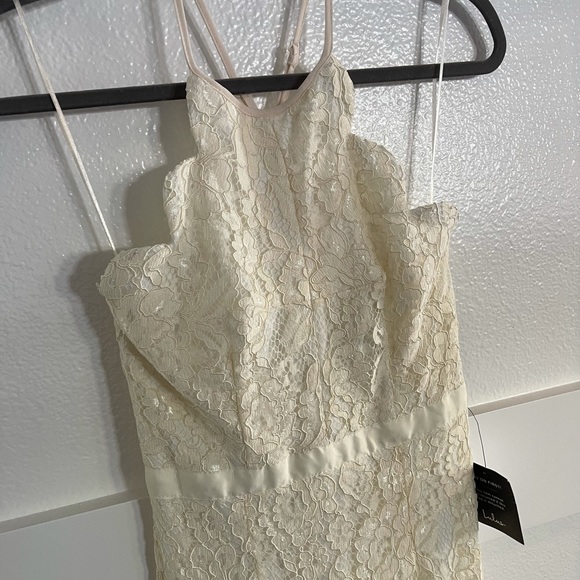 Lulus | Dresses | Lulus Zenith Cream Lace Maxi Wedding Dress Cross ...